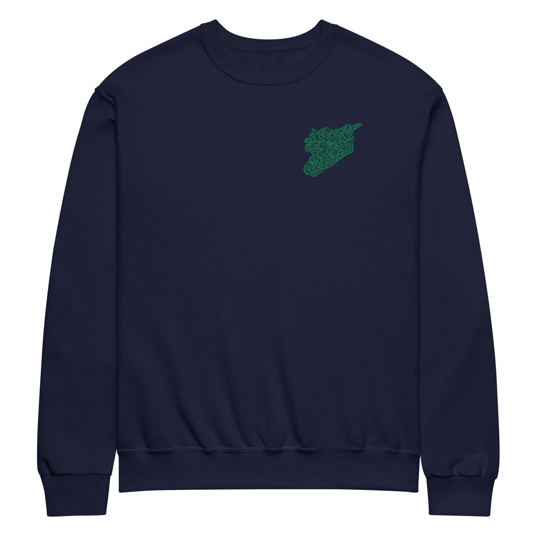 Syrian Map in Arabic Calligraphy Crew Neck Sweatshirt - Etsy
