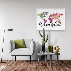 Wanderlust Poster, World Map Poster, World Travel Map, Wanderlust Gift ...