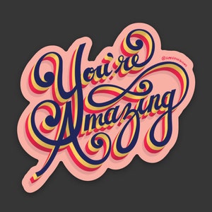 You're Amazing, Vinyl Sticker, Positive Stickers, Stickers for Teachers ...