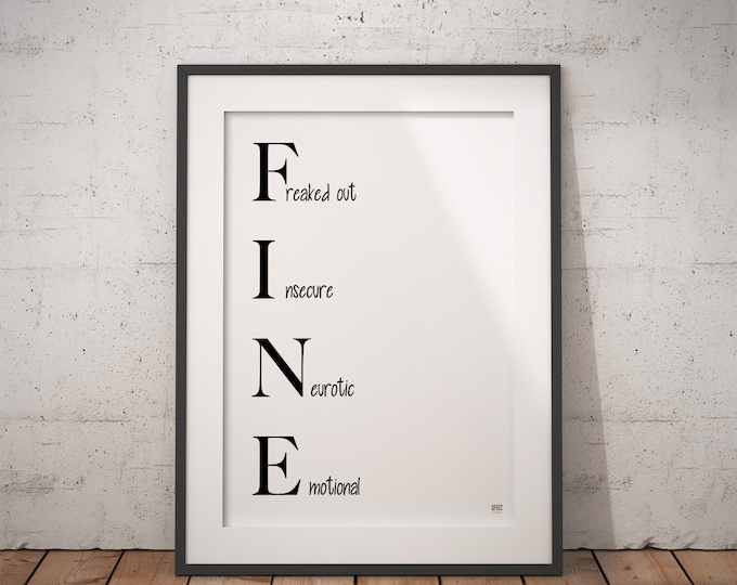 Fine Acronym, Movie Poster, Instant Download, Gifts Under 10 - Etsy