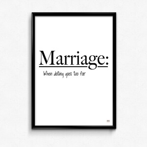 Marriage Signs, Definition Print, Funny Poster, Wedding Gift - Etsy