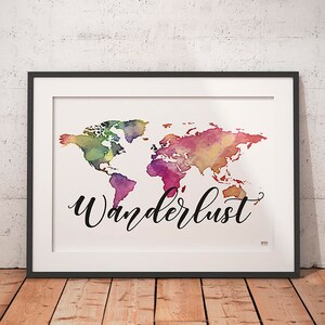Wanderlust Poster, World Map Poster, World Travel Map, Wanderlust Gift ...
