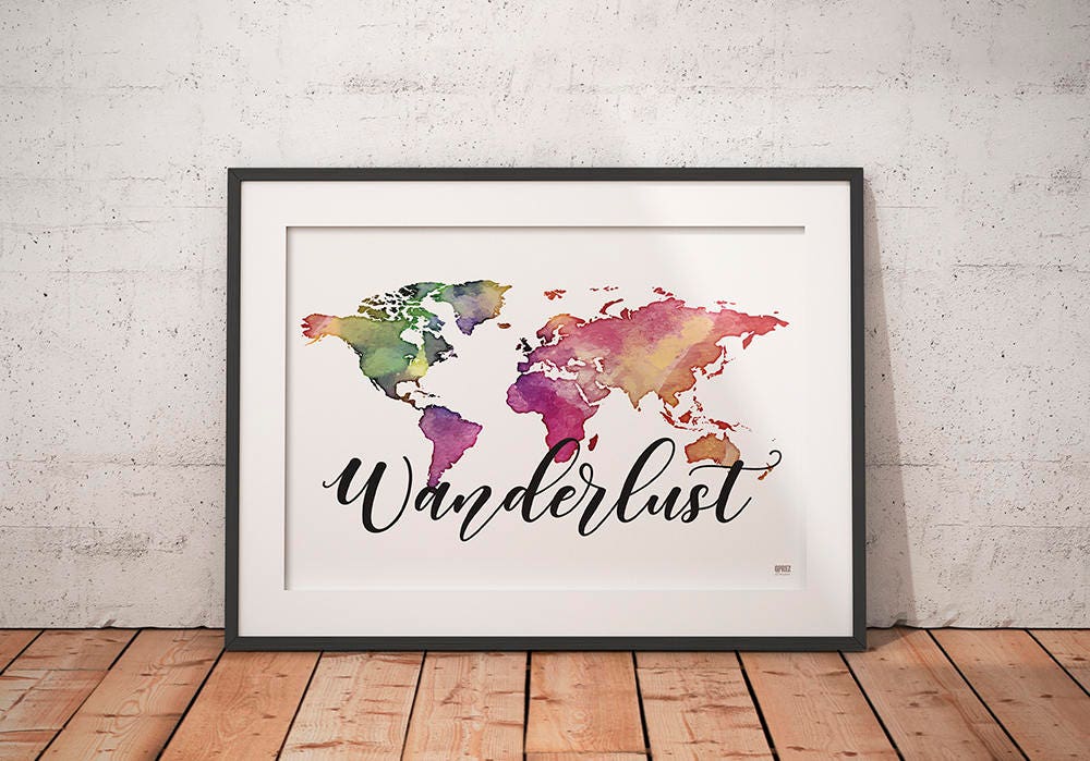 Wanderlust Poster, World Map Poster, World Travel Map, Wanderlust Gift ...