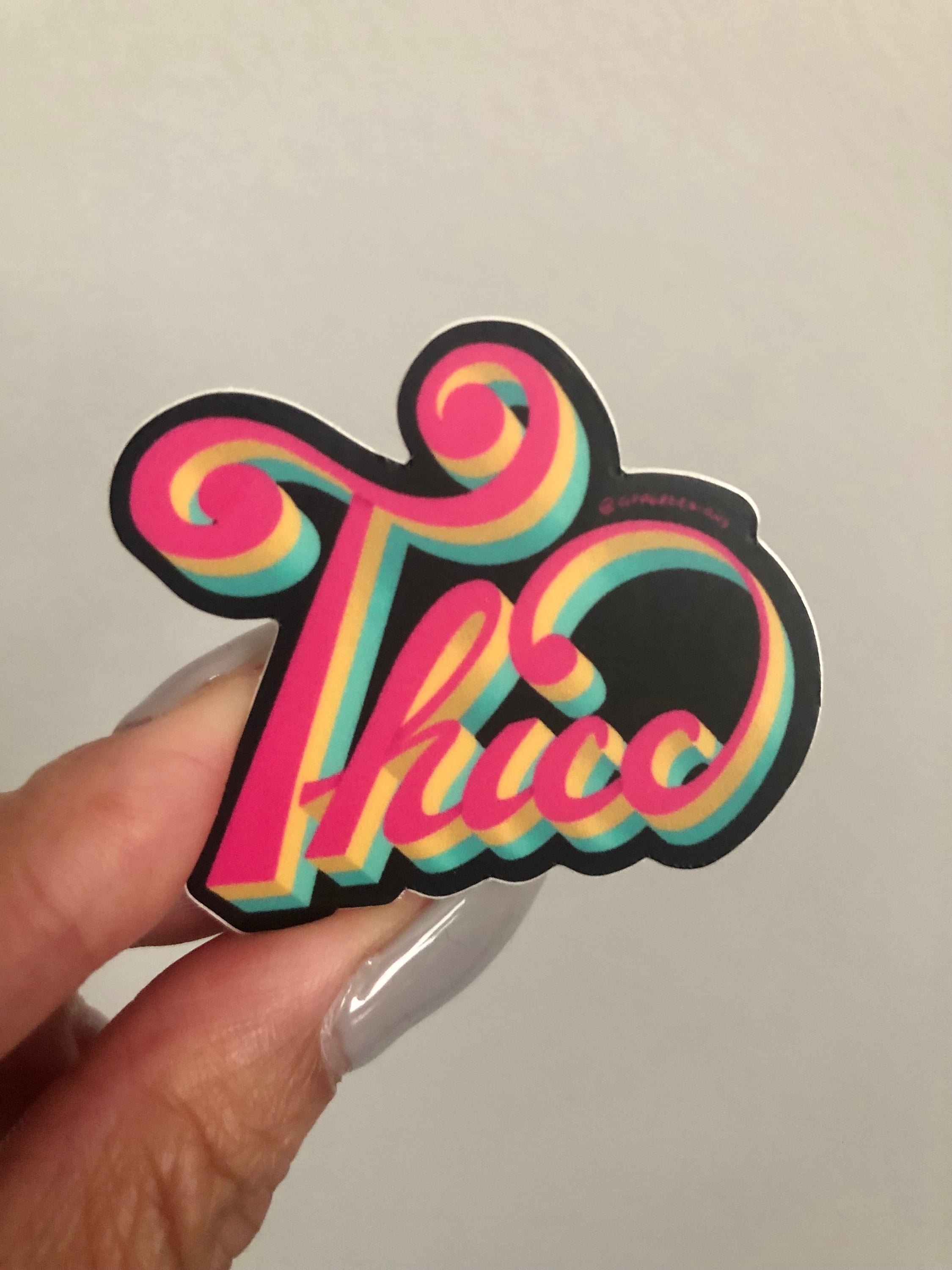 Thicc Vinyl Sticker Cool Stickers Body Positivity Gift - Etsy