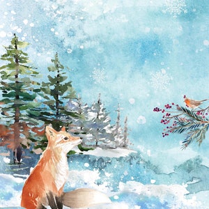 Woodland Animals Printable, Winter Forest, Set of 3 Wall Art ...