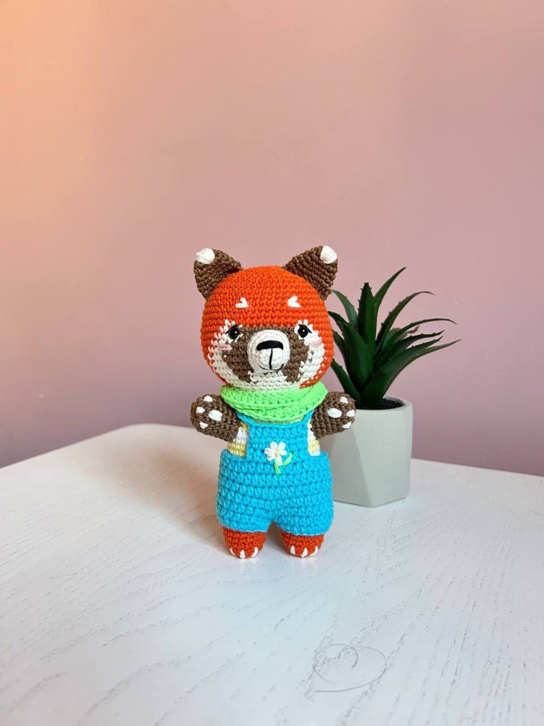 Handmade Crochet Red Panda Toy Knitted Panda Doll Gift for Kids and ...