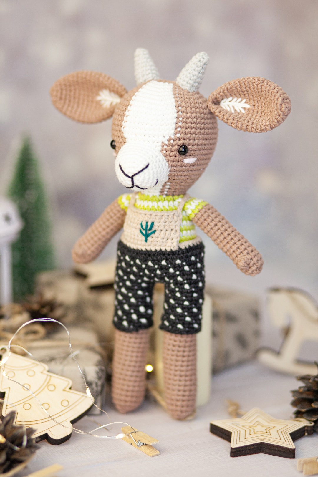Stuffed Goat Toy, Plush Goat Toy, Soft Toy Goat, Knitted Toys, Knitted ...