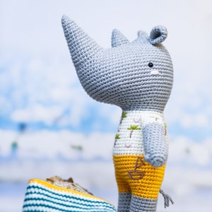 Knitted Rhino Toy for Children Crochet Rhino Toy for | Etsy