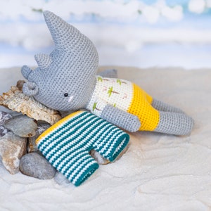 Knitted Rhino Toy for Children Crochet Rhino Toy for | Etsy