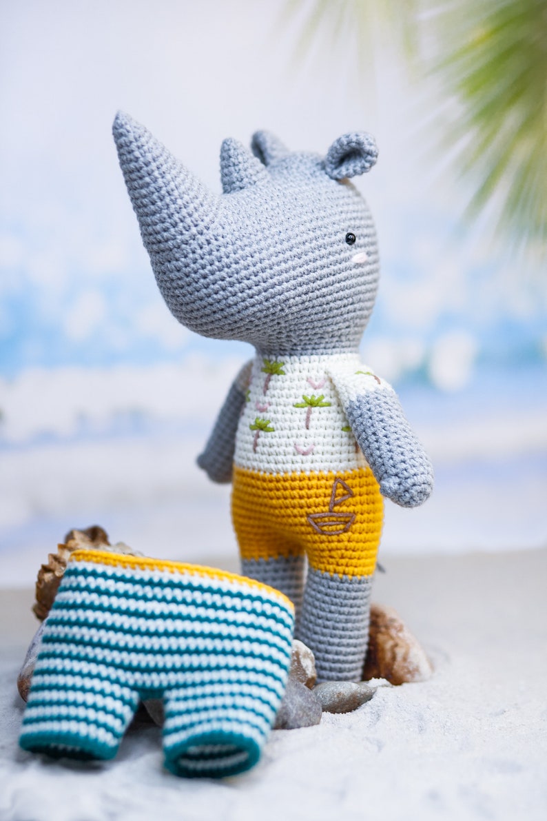 Knitted Rhino Toy for Children Crochet Rhino Toy for | Etsy