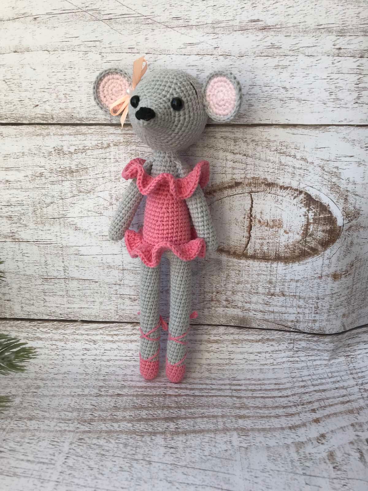 Ballerina Mouse/knitted Mouse/mouse Toy/soft - Etsy