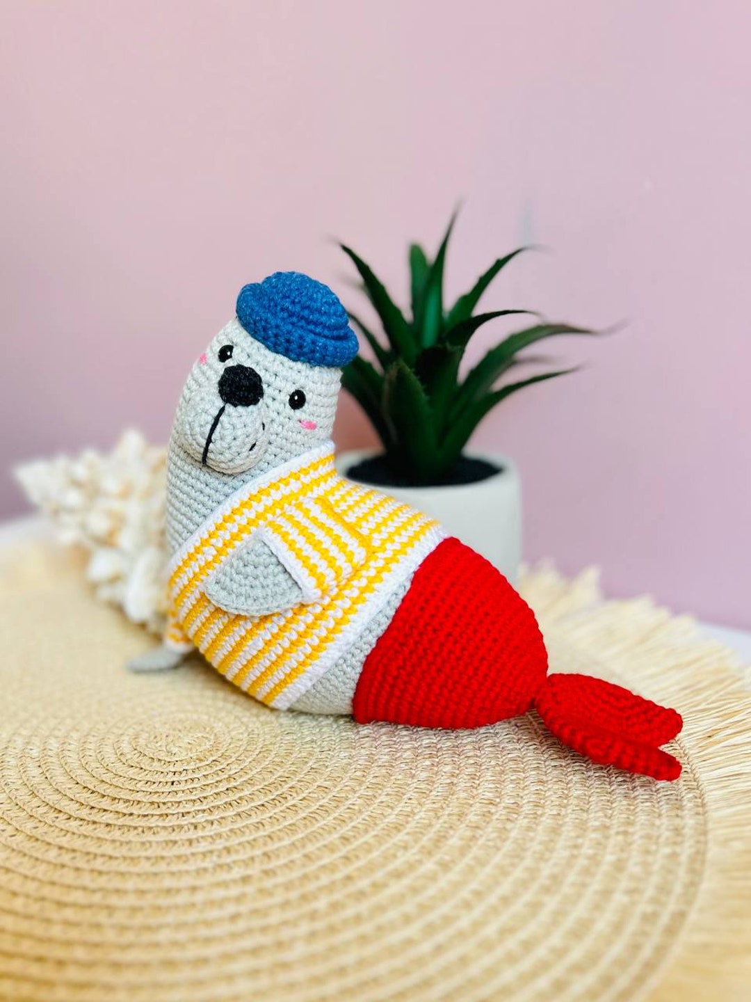 Handmade Crochet Seal Toy Larry the Seal Knitted Seal Doll Gift for ...