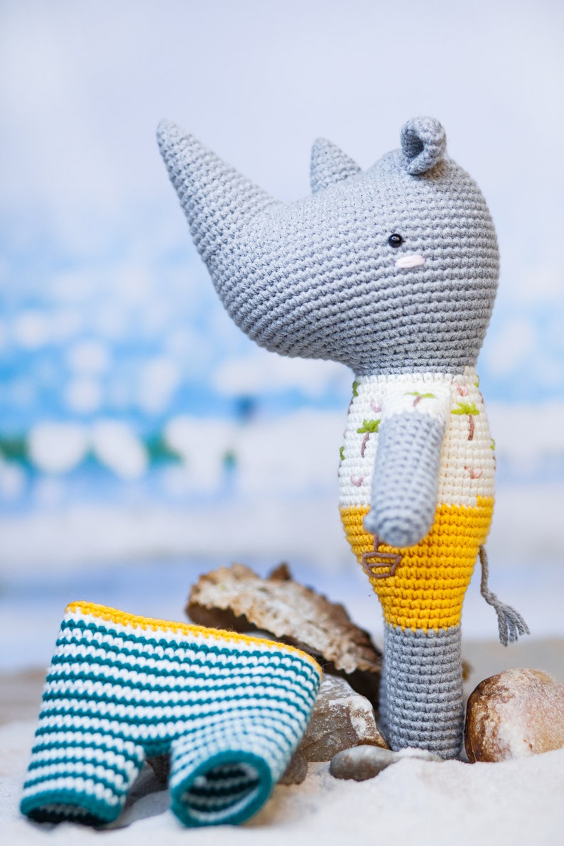 Knitted Rhino Toy for Children Crochet Rhino Toy for | Etsy