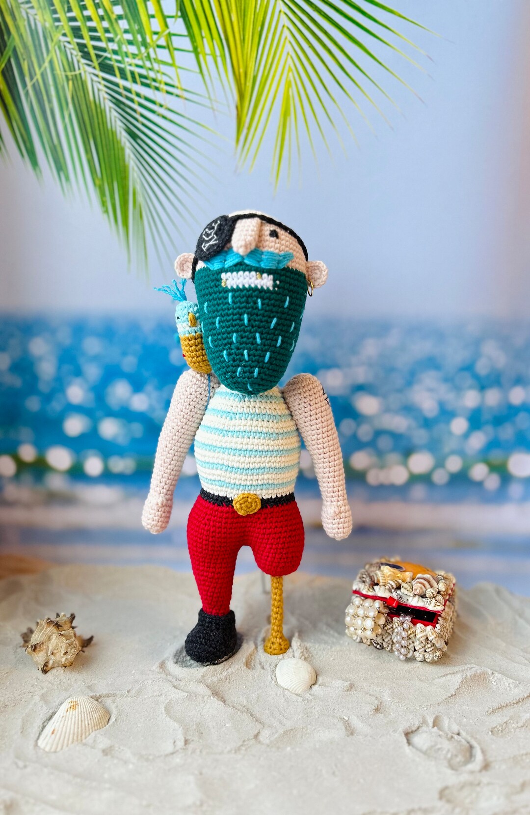 Handmade Knitted Pirate Toy – Adorable Pirate Captain Plushie for Kids ...