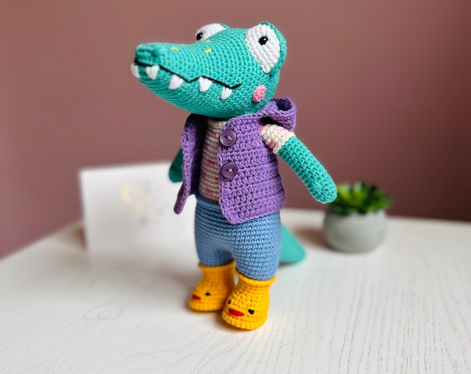 Handmade Crochet Crocodile Toy Unique Plushie, Kids Gift, Custom ...