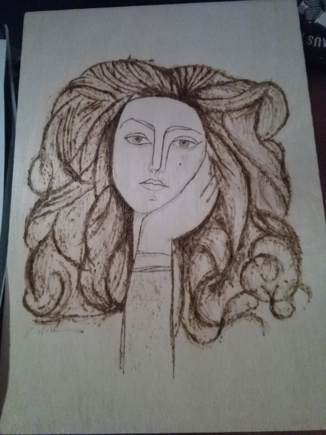 Hand-burned Portrait of Françoise Gilot, Picasso. Wood Burning ...