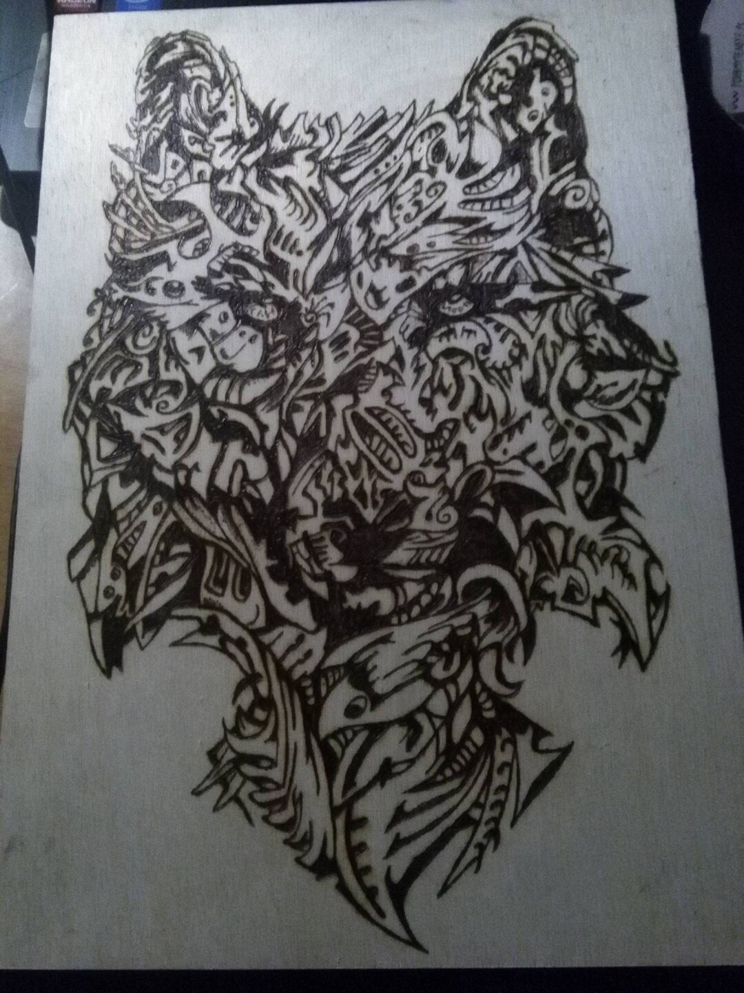 Hand-burned Wolf. Wood Burning, Pyrography - Etsy