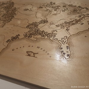 Hand-burned Fantasy Map of the USA. Wood Burning, Pyrography - Etsy
