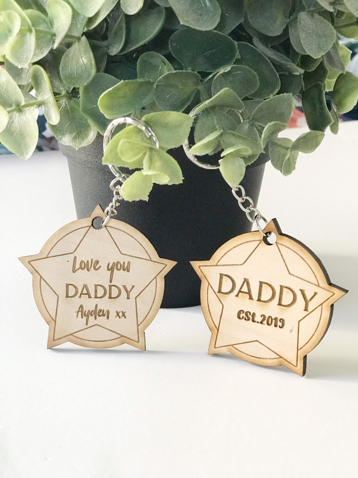 Personalised Laser Engraved Daddy Key Ring/ Father's Day - Etsy UK
