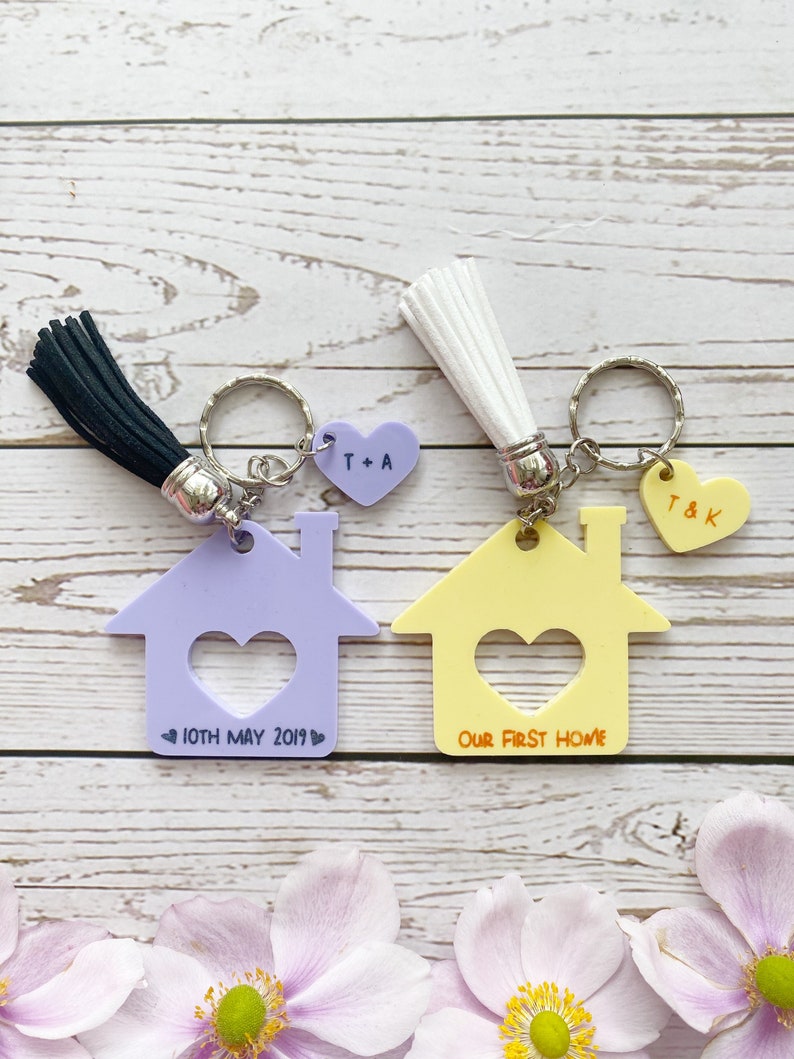 Pastel Acrylic First Home Key Ring/ Couple Gifts/ Our First | Etsy