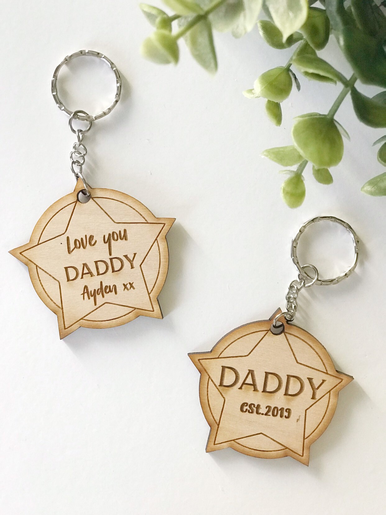 Personalised Laser Engraved Daddy Key Ring/ Father's Day | Etsy UK