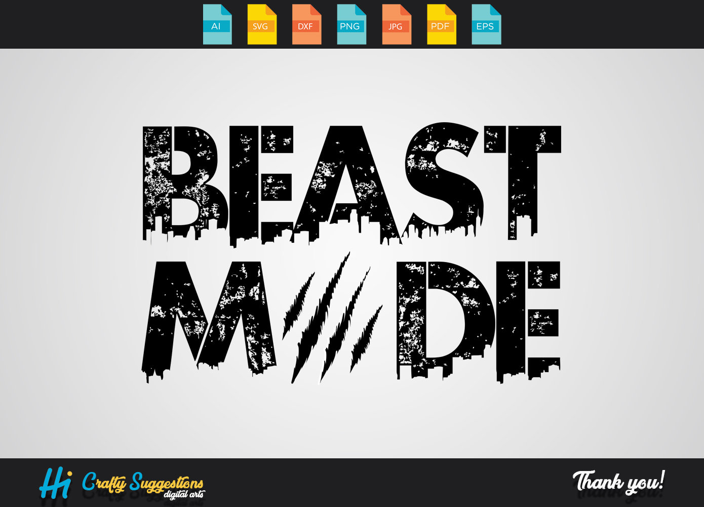 Beast Mode svg dxf png eps ai pdf cricut cutting file vector | Etsy
