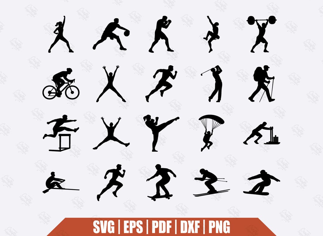Fitness Athlete SVG Bundle: 30 Clipart Cut Files (digital Download) - Etsy