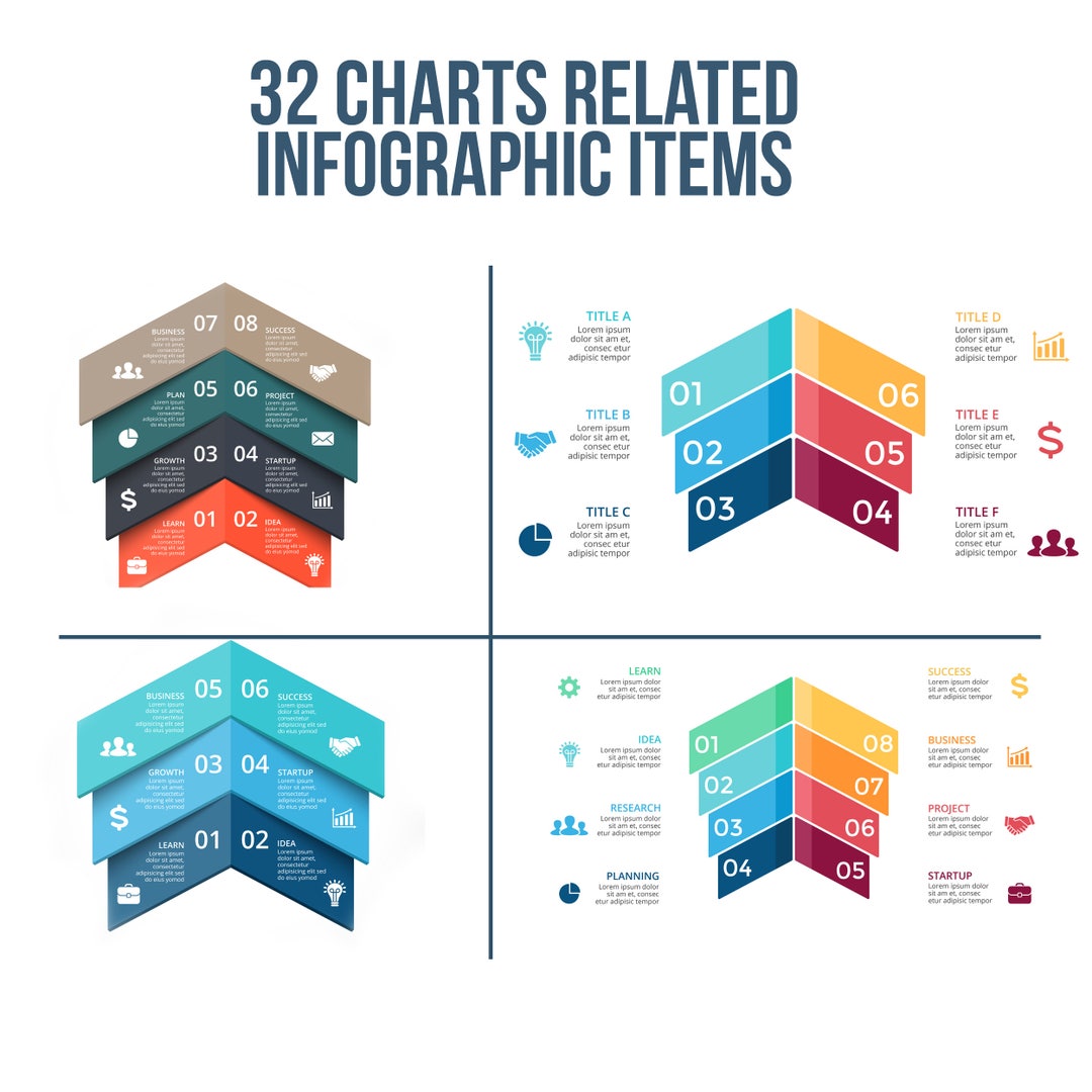 32 Charts Infographic Set Instant Download Ai, Eps, Psd, Jpg, Keynotes ...