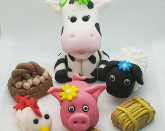 Fondant farm animals | Etsy