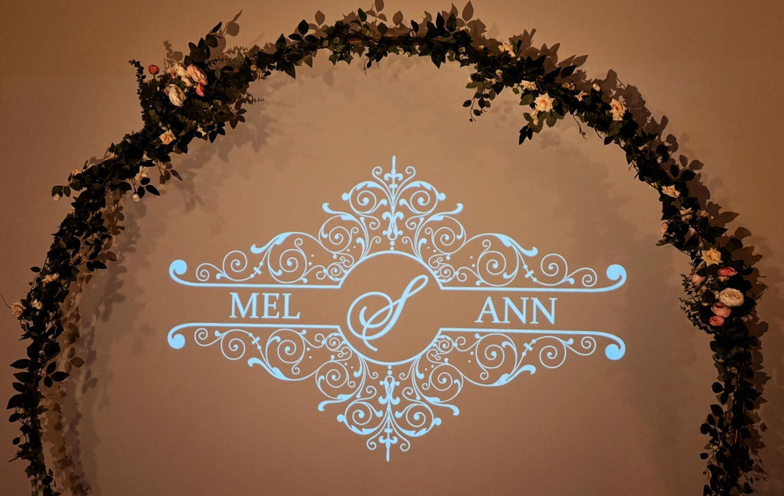 Custom Wedding Monogram Gobo Design: Personalized Light Projection ...