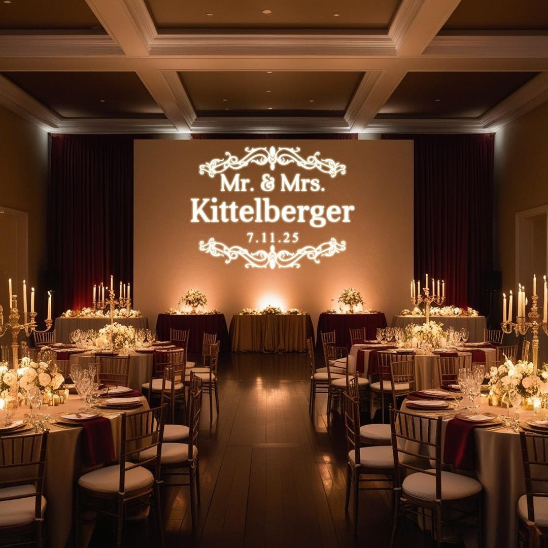 Custom Wedding Monogram Gobo Design: Personalized Light Projection ...