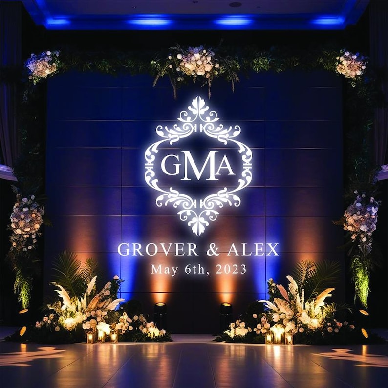Custom Wedding Monogram Gobo Design (digital Files Only) - Etsy