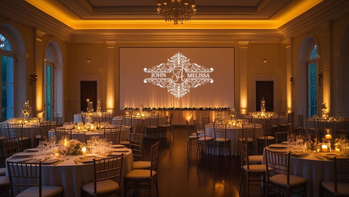 Custom Wedding Monogram Gobo Design: Personalized Light Projection ...