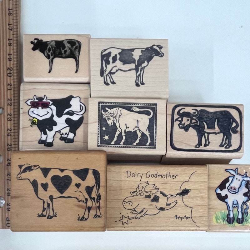 Cow Rubber Stamp - Etsy