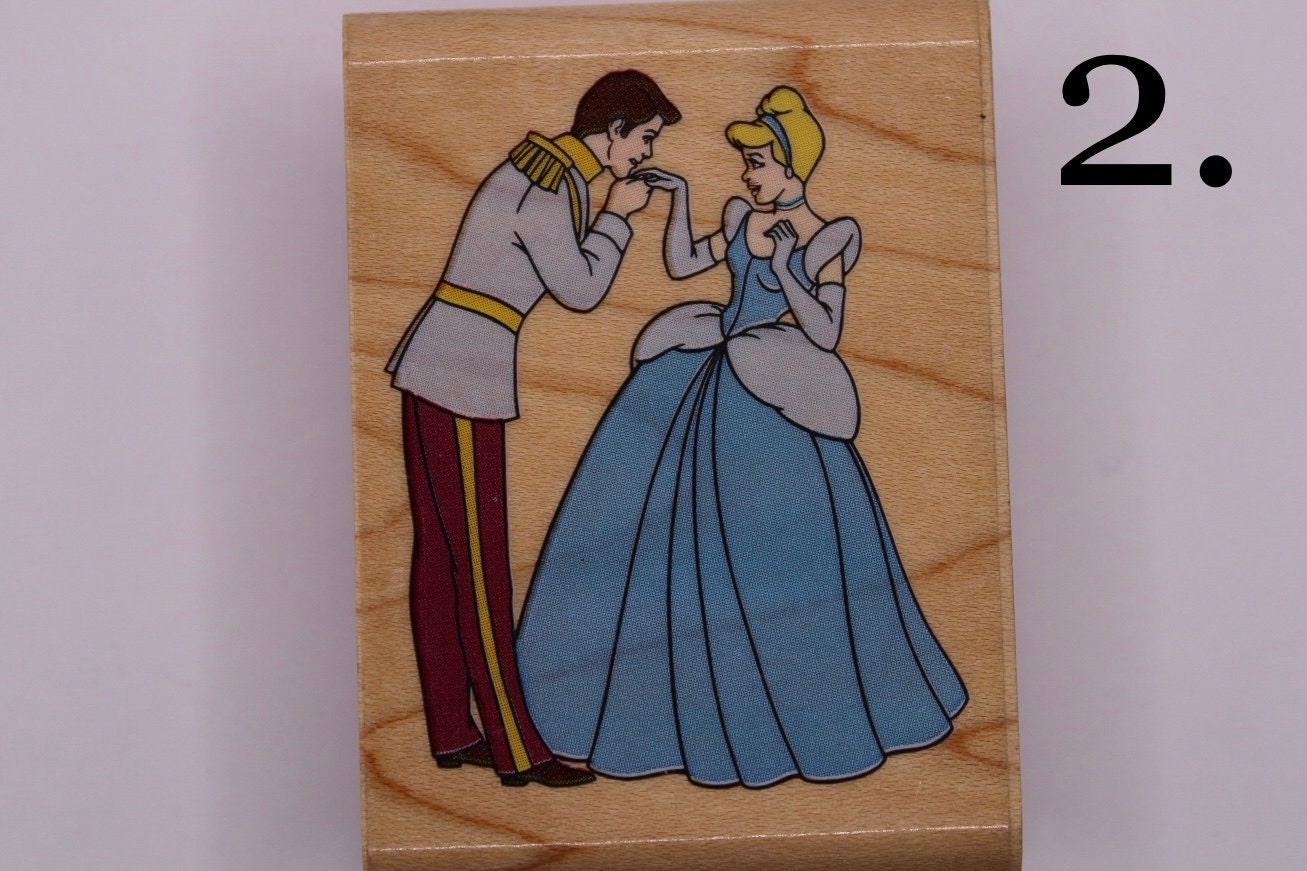 Disney Cinderella / Snow White Wood Mounted Rubber Stamps Vintage - Etsy