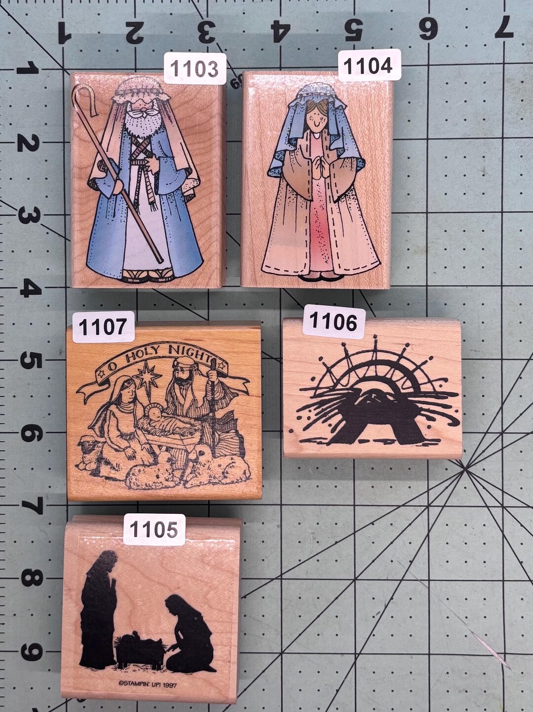Christmas Religious Nativity Jesus Wood Mounted Rubber Stamps Vintage ...