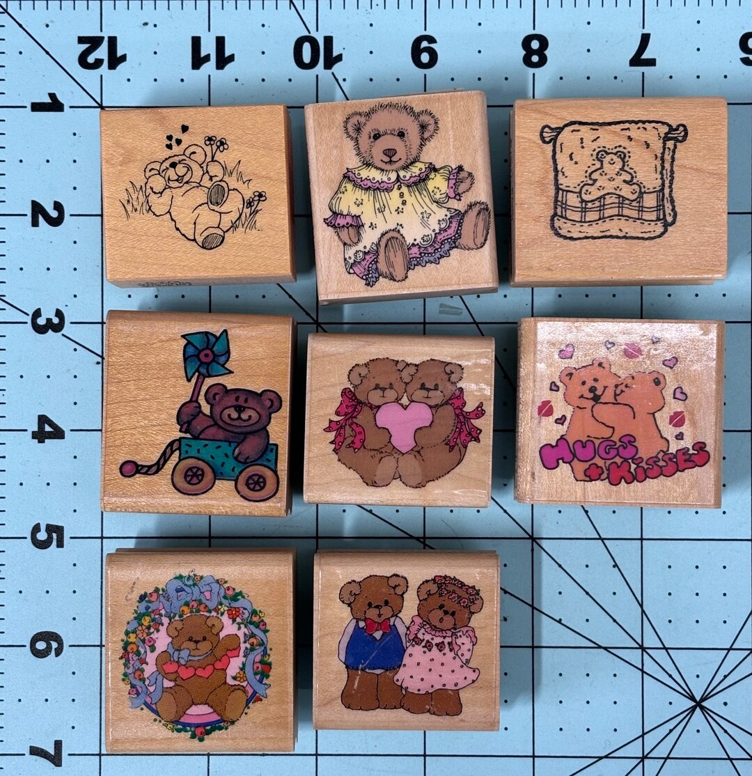 Bears Vintage Wood Mounted Rubber Stamps - Etsy