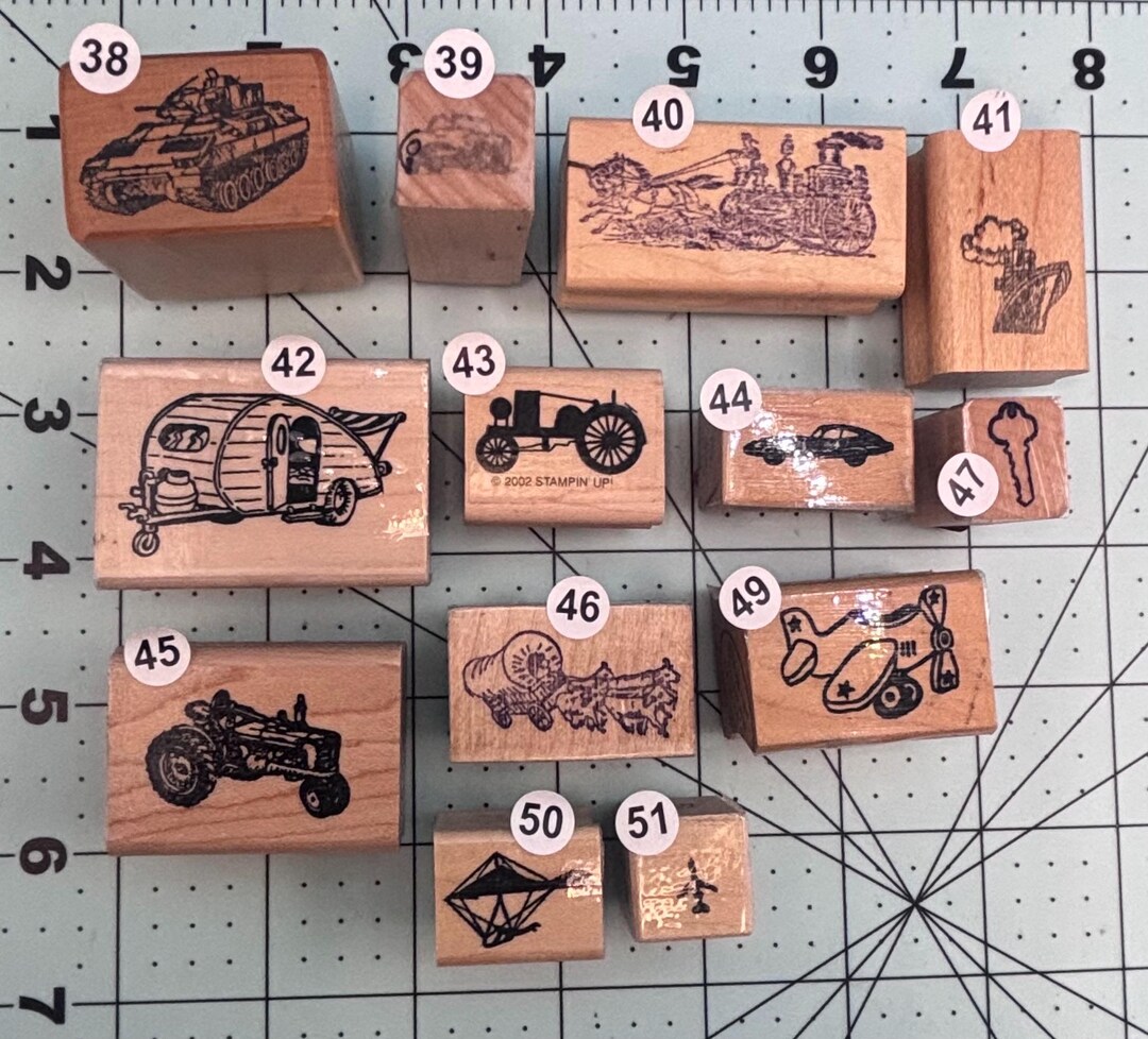 Transportation Small Wood Mounted Rubber Stamps Vintage Previously ...