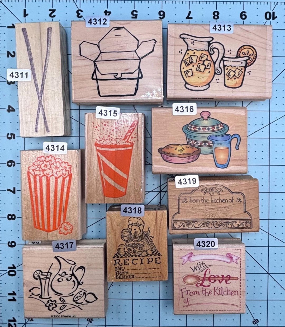 Food Kitchen Cooking Take Out Wood Mounted Rubber Stamp Vintage - Etsy