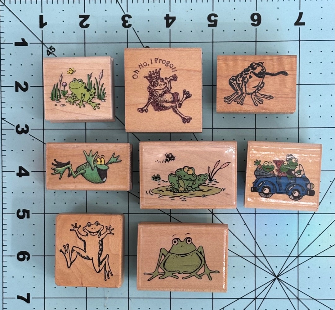 Frogs Vintage Wood Mounted Rubber Stamps - Etsy