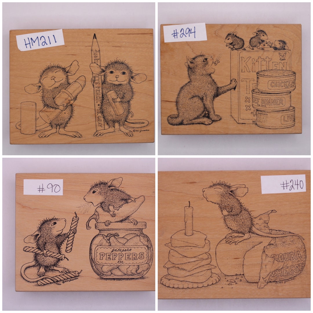 HOUSE MOUSE Wood Mounted Rubber Stamps vintage - Etsy