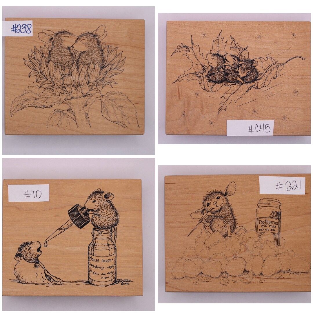 HOUSE MOUSE Wood Mounted Rubber Stamps vintage - Etsy