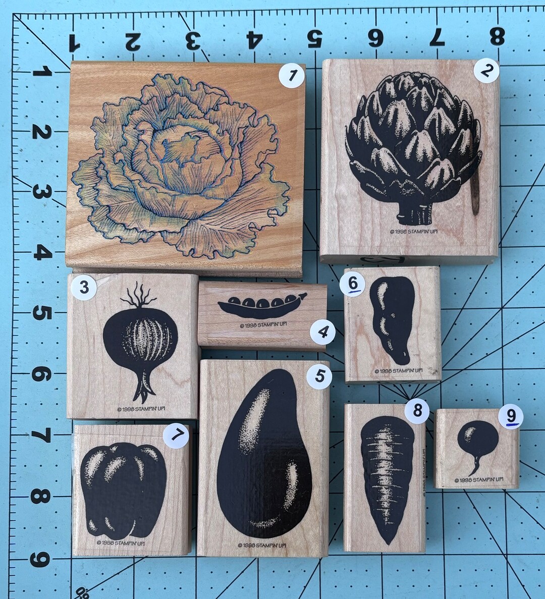 Vegetables Wood Mounted Rubber Stamps Vintage - Etsy