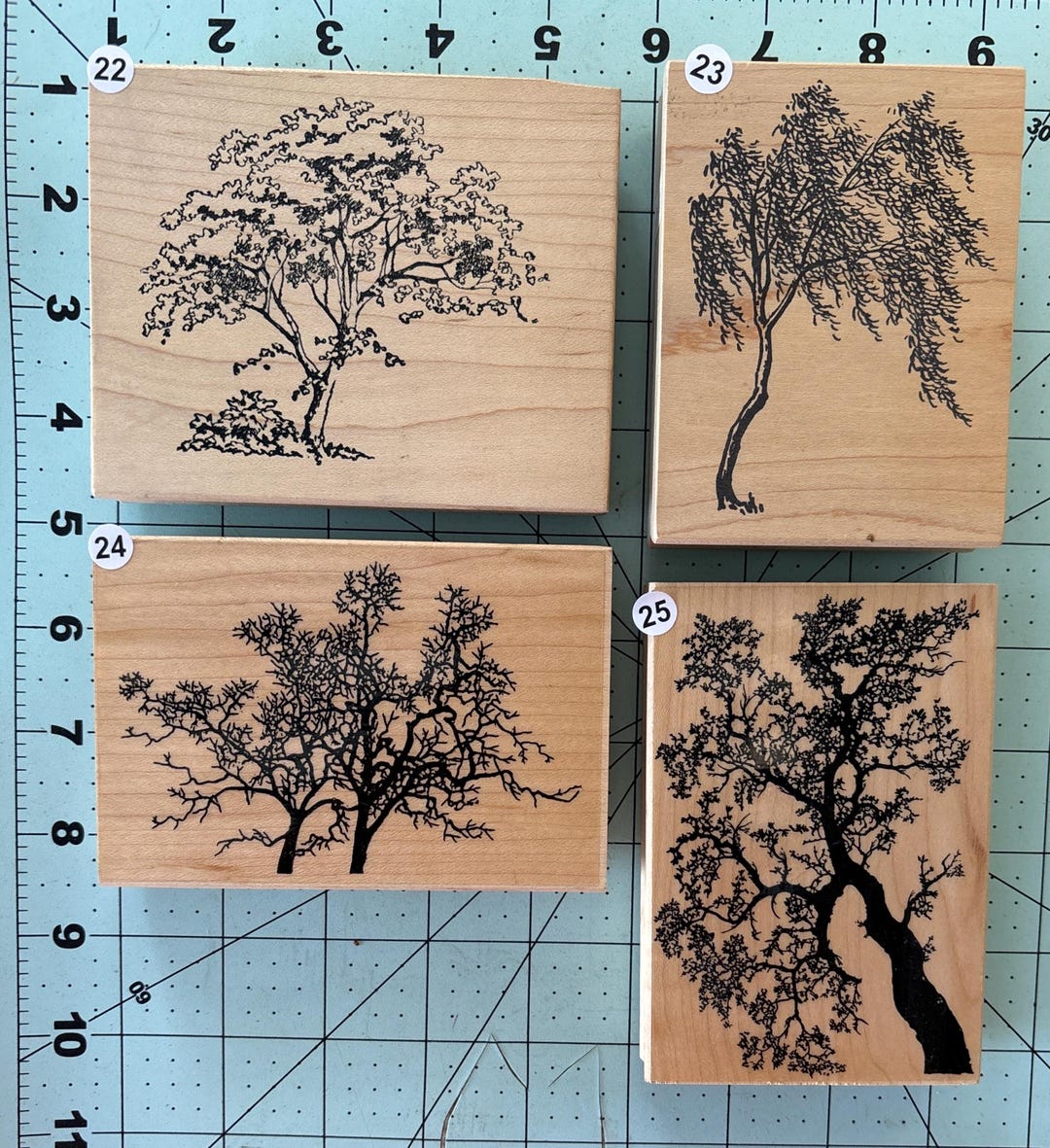 Trees Wood Mounted Rubber Stamps Vintage - Etsy