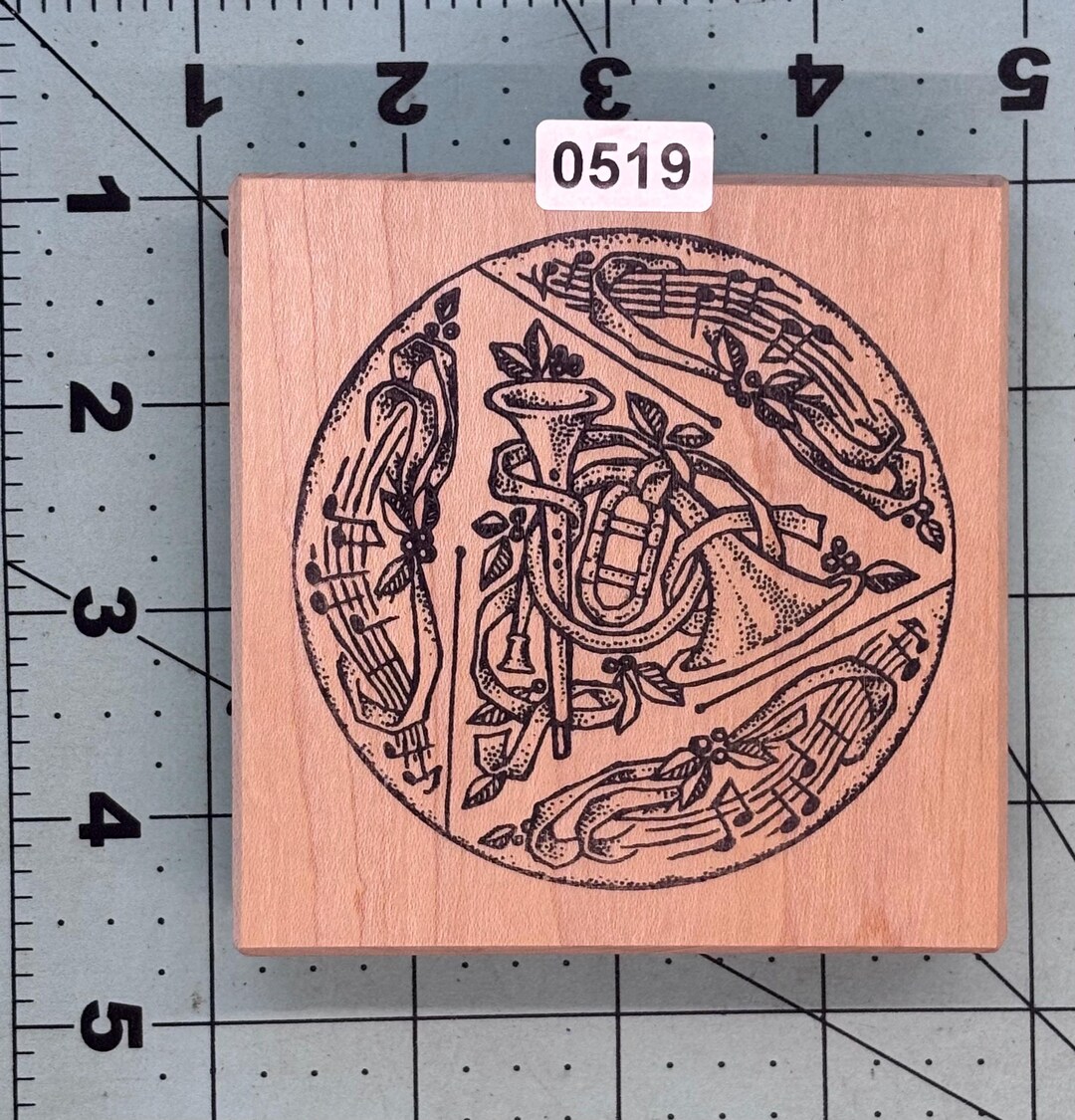Music French Horn Trumpet Vintage Wood Mounted Rubber Stamp - Etsy
