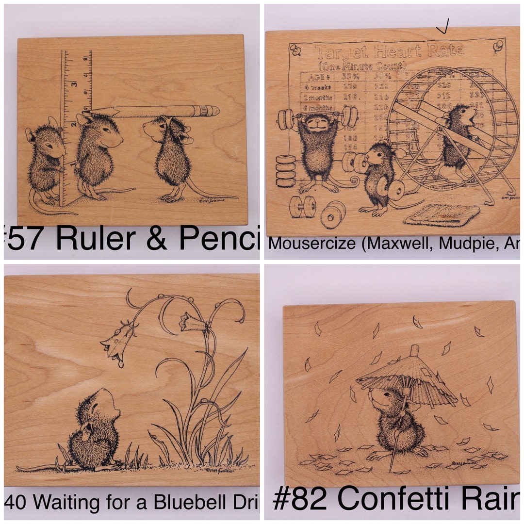 HOUSE MOUSE Wood Mounted Rubber Stamps vintage - Etsy