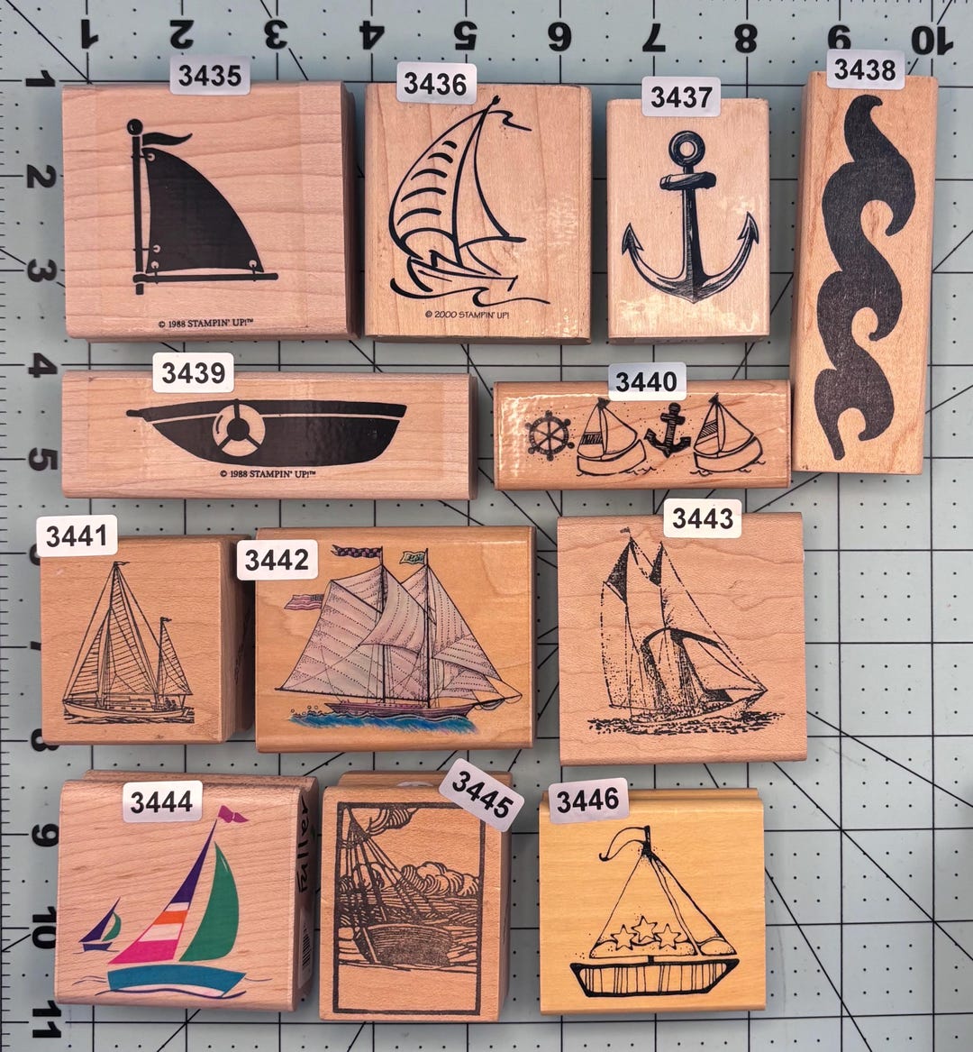 Sail Boats Wood Mounted Rubber Stamps Vintage - Etsy