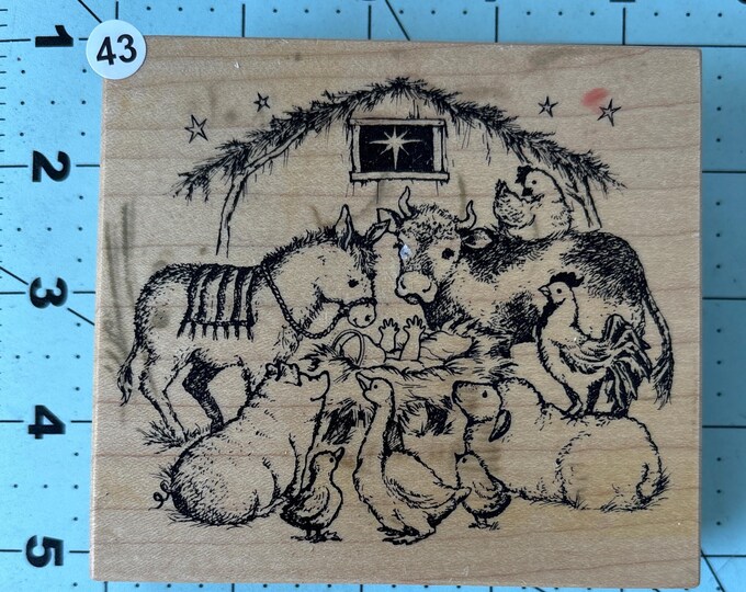 Christmas Nativity PSX Vintage Wood Mounted Rubber Stamp - Etsy