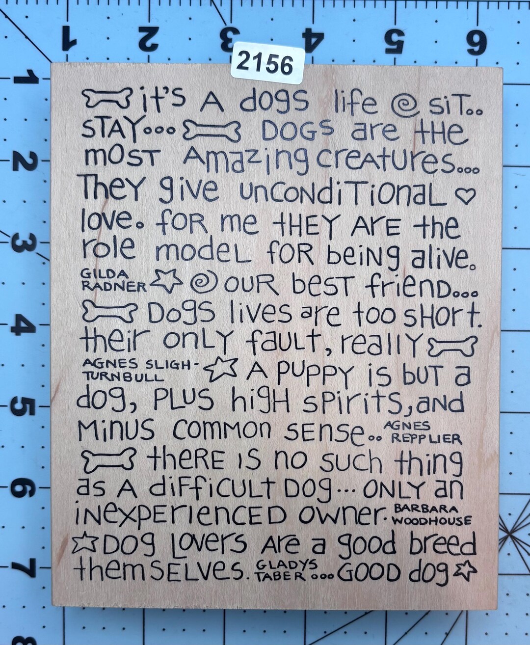 Dog Wording Background Wood Mounted Rubber Stamp Vintage - Etsy