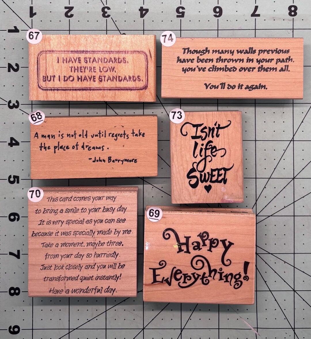 Verbiage Card Sentiments Wood Mounted Rubber Stamps Vintage - Etsy